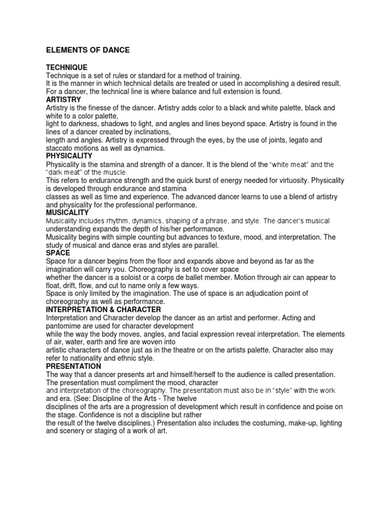 Elements of Dance | PDF | Dances | Tempo