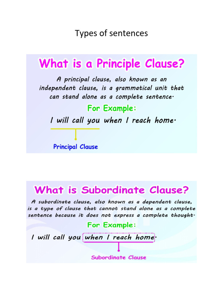 Types of Sentences Clauses Conjuctions | PDF