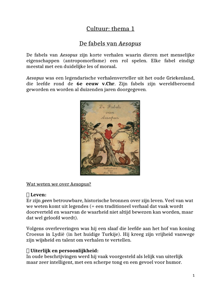 De Fabels Van Aesopus | PDF