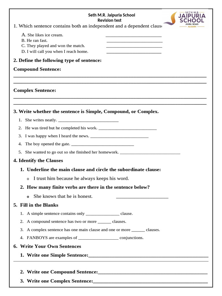 Revision Test Grammar 2 | PDF
