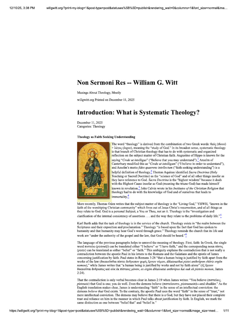 What Is Systematic Theology - William G. Witt | PDF
