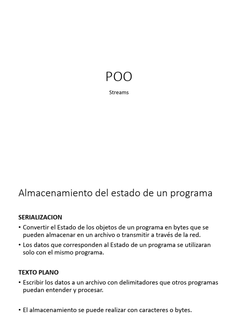 POO 10 Streams de Archivos | PDF | Archivo de computadora | Java ...