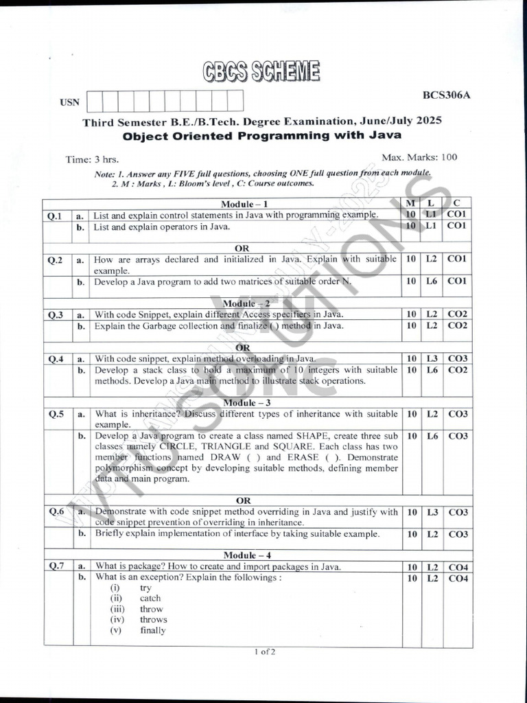 Bcs306a Jj25 Solved - Watermark | PDF