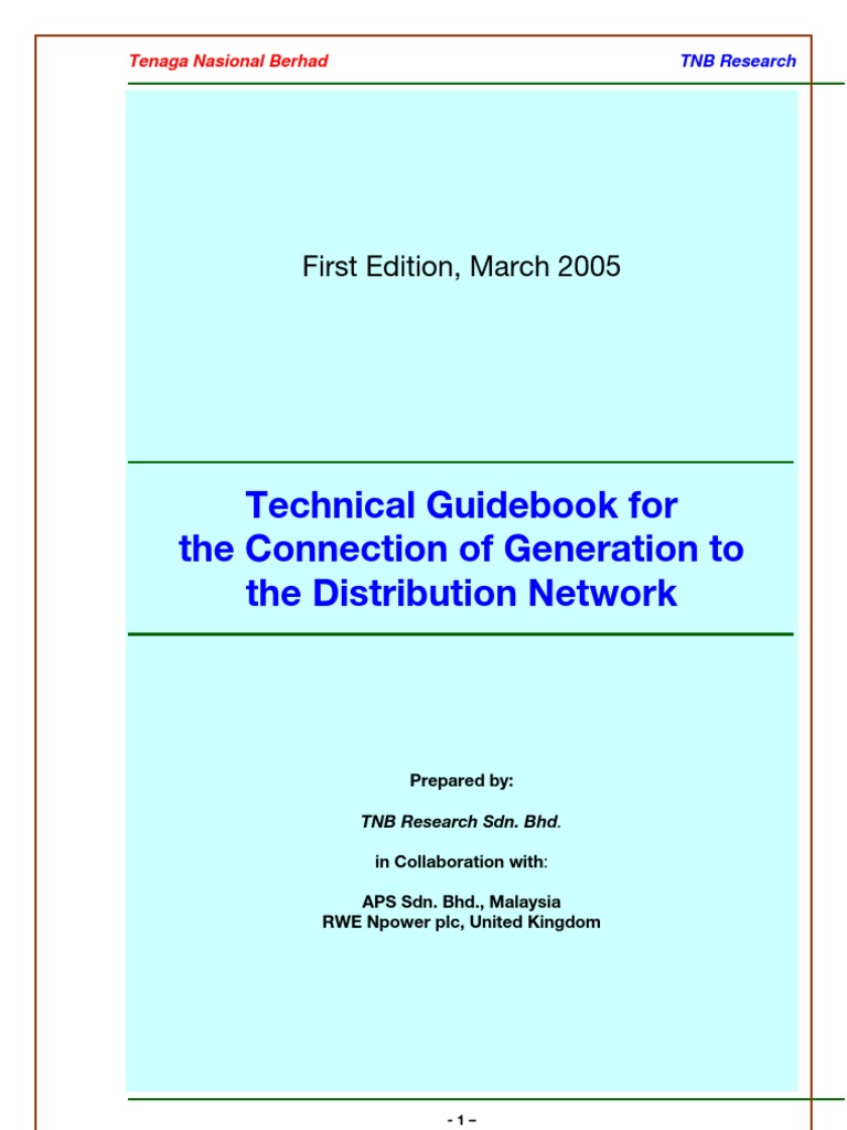 TNB - Tech Guidebook For The Connection of Generation To The Distn ...