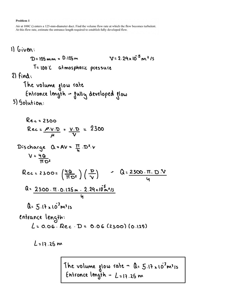Horna M6 Calculating Problems | PDF | Reynolds Number | Laminar Flow