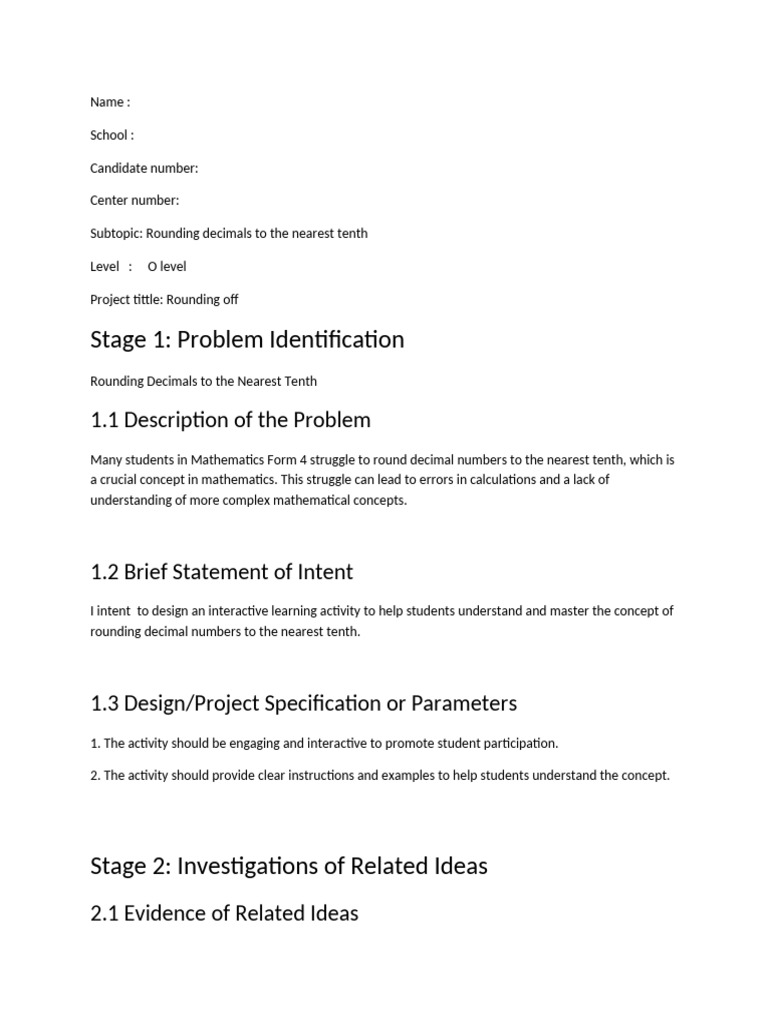 Maths Project Failing To Round Off | PDF | Learning Styles | Learning