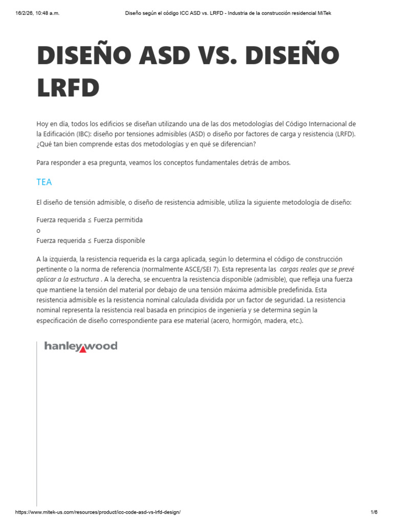 Diseño Según El Código ICC ASD vs. LRFD - Industria de La Construcción ...