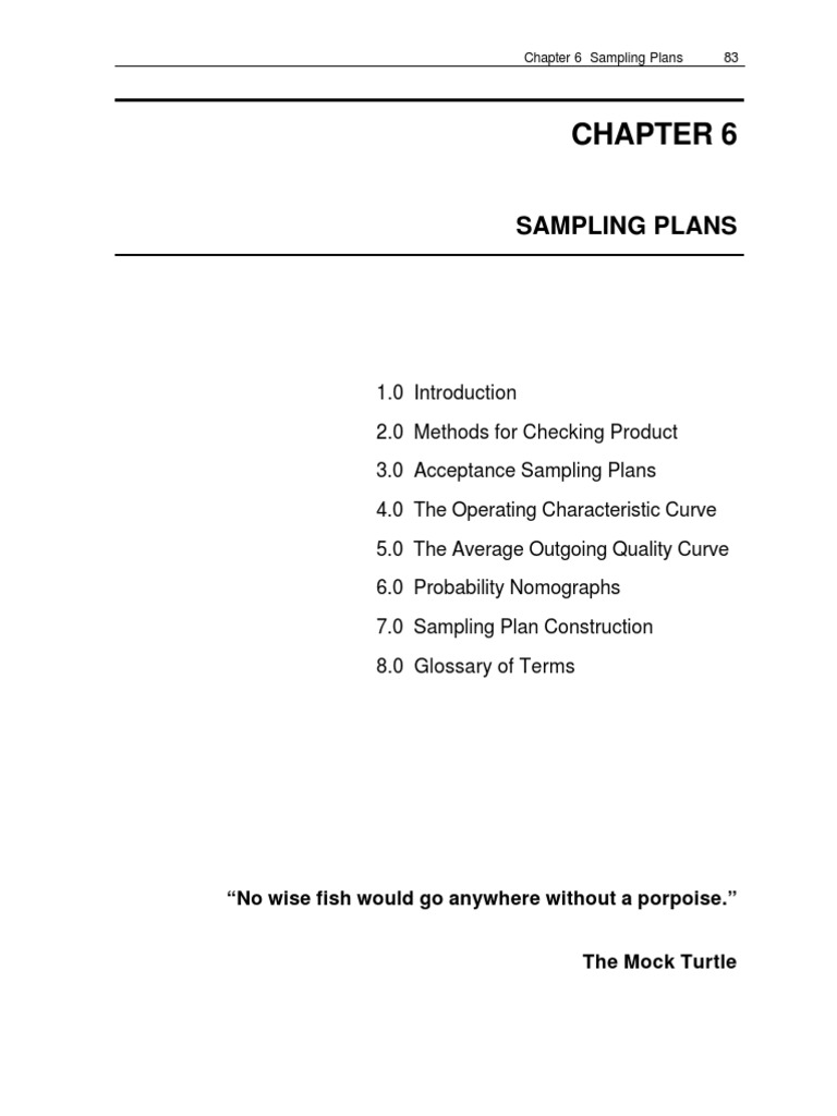 Sampling Plans | PDF | Sampling (Statistics) | Poisson Distribution