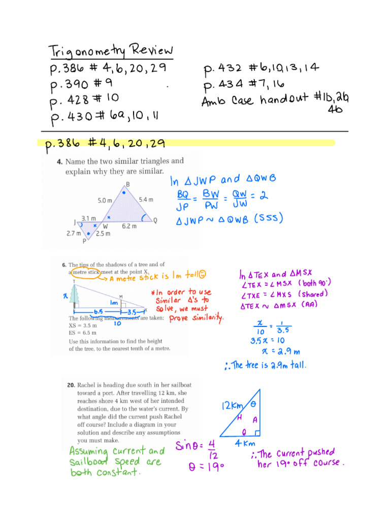 Unit 5 Review Solutions | PDF