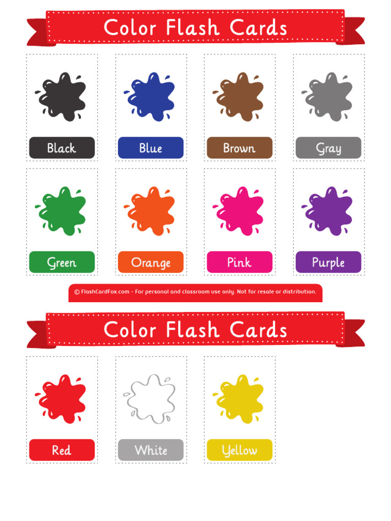 Color Flash Cards 2x3 | PDF