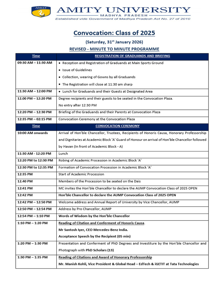Revised - M2M Convocation 2026 (Aump) | PDF | Doctoral Degrees ...