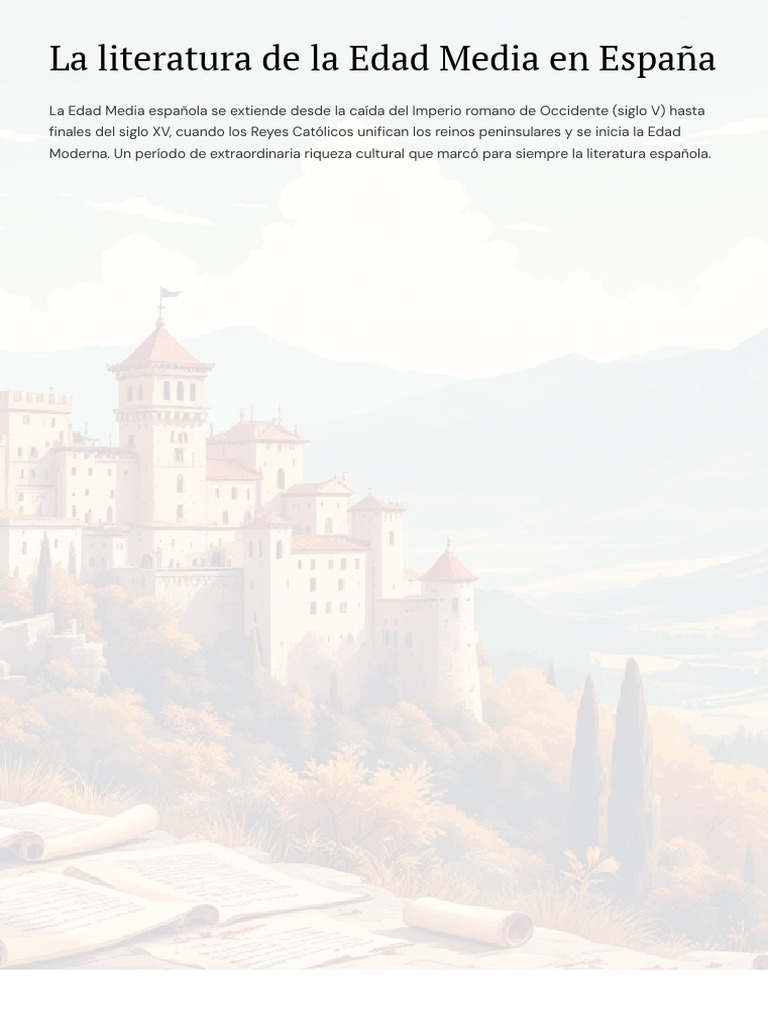 La Literatura de La Edad Media en Espana | PDF