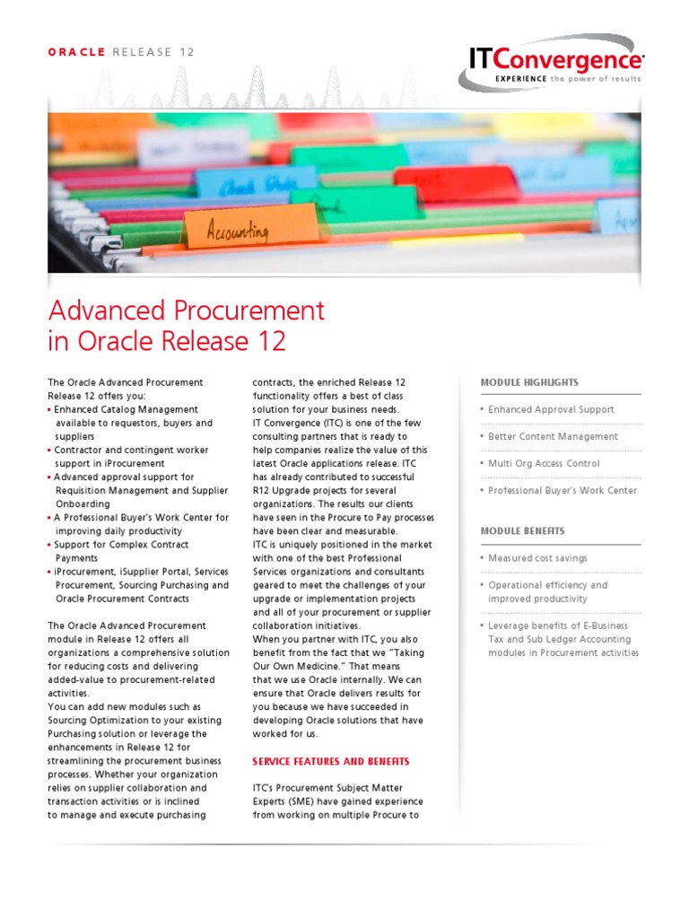 Advanced Procurement in Oracle r12 | PDF | Procurement | Expert