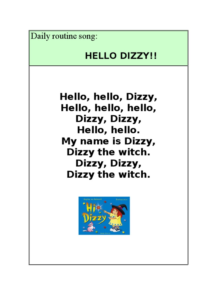 Hello, Hello, Dizzy, Hello, Hello, Hello, Dizzy, Dizzy, Hello, Hello ...
