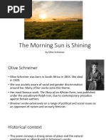 Olive Schreiner's "The Morning Sun" Analysis | PDF | Poetry