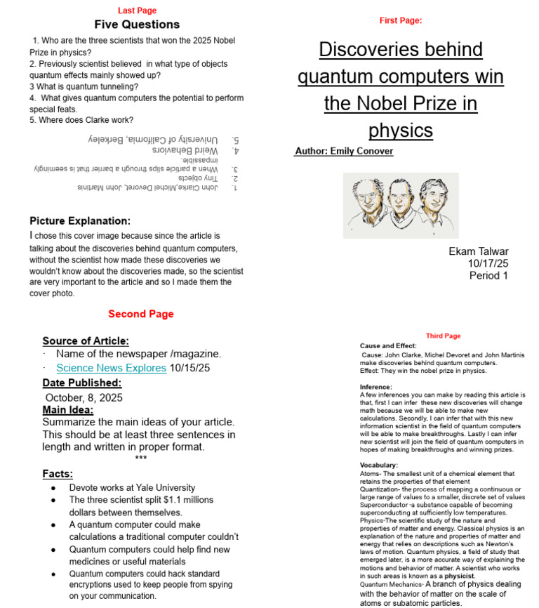 Ekam Talwar - (Template) (Template) Current Event Science Article ...