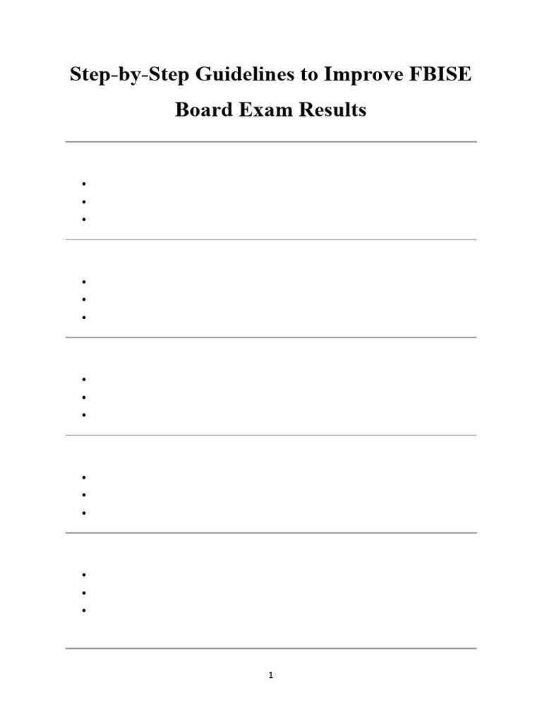 Step-By-Step Guidelines To Improve FBISE Board Exam Results | PDF ...