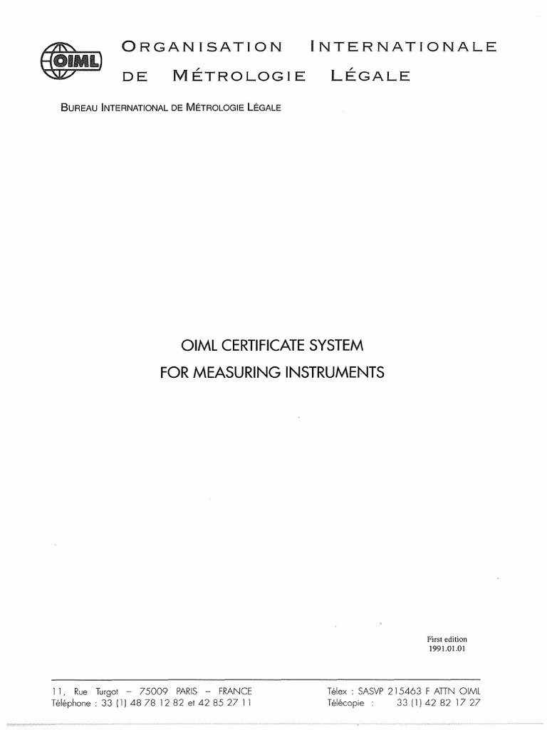 Oiml Certificate System | PDF | Metrology