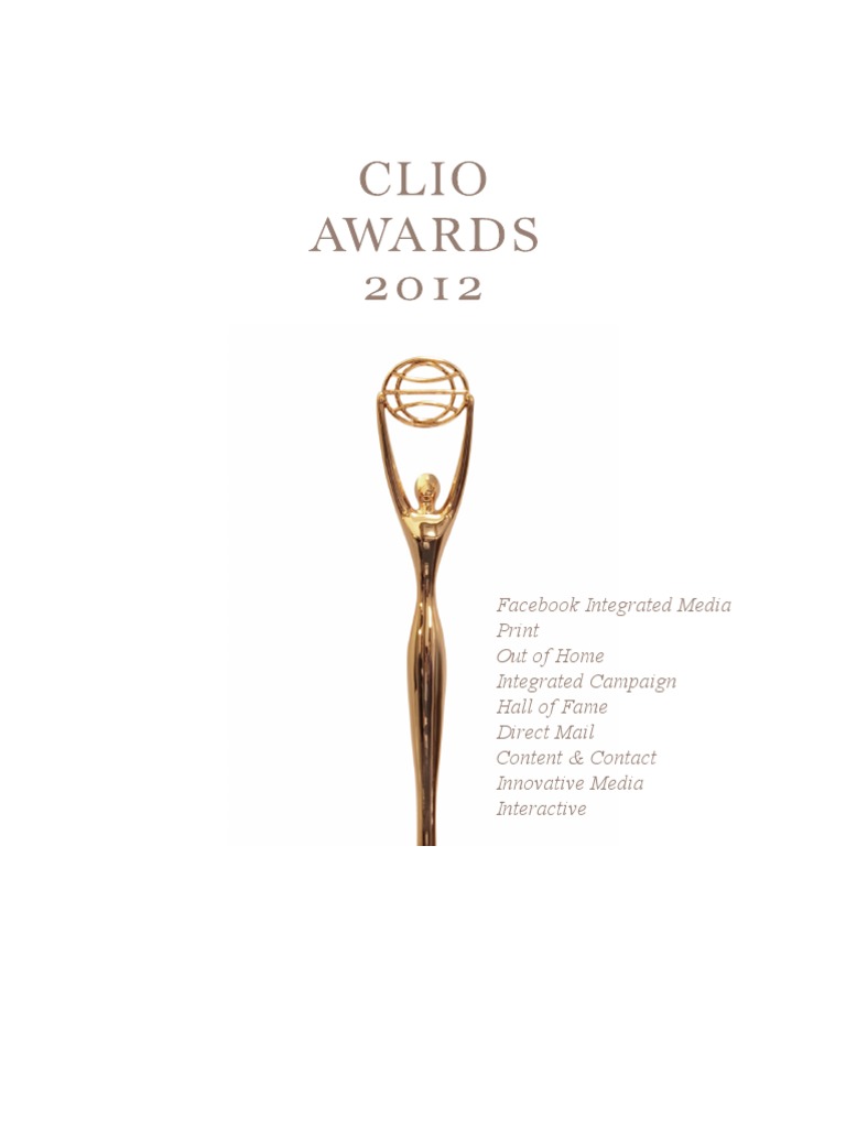 Clio Awards 2012 | PDF | Copywriting | Advertising Industry