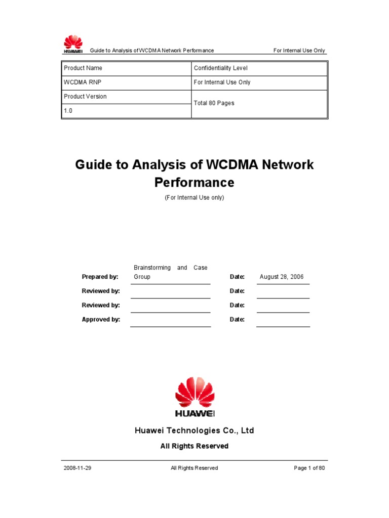WCDMA Network Performance Analysis Guide | PDF