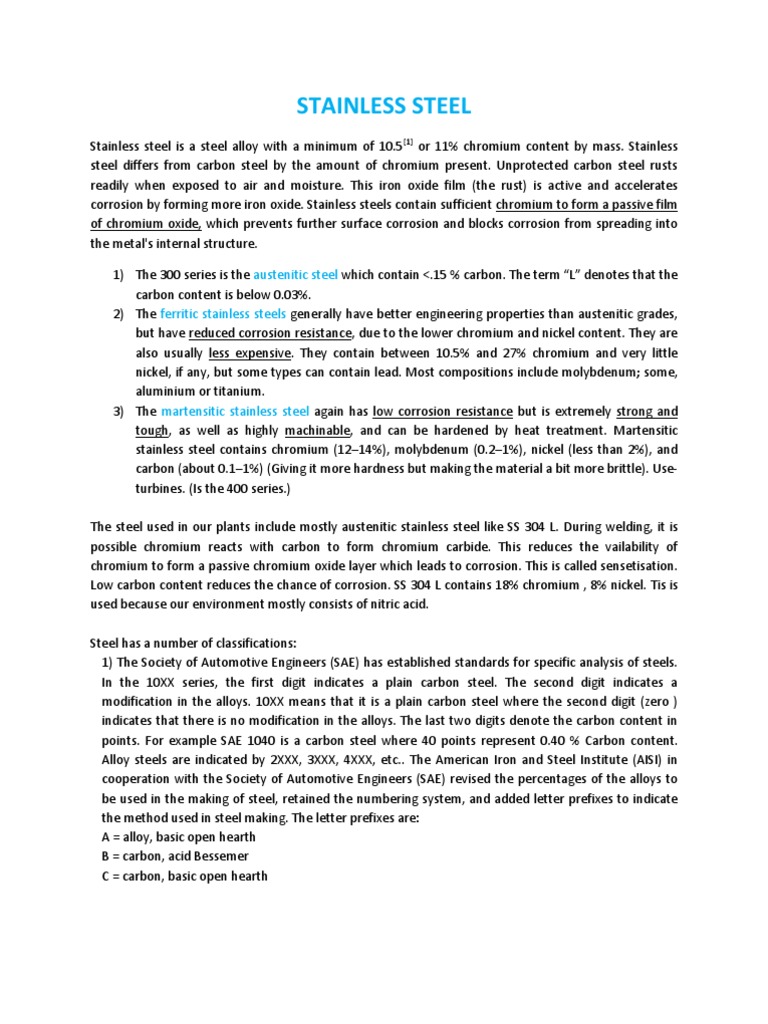 SS Types | PDF | Stainless Steel | Steel