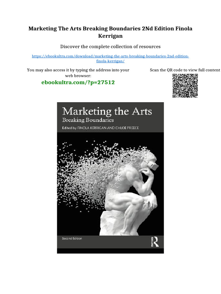 Marketing The Arts Breaking Boundaries 2nd Edition Finola Kerrigan ...