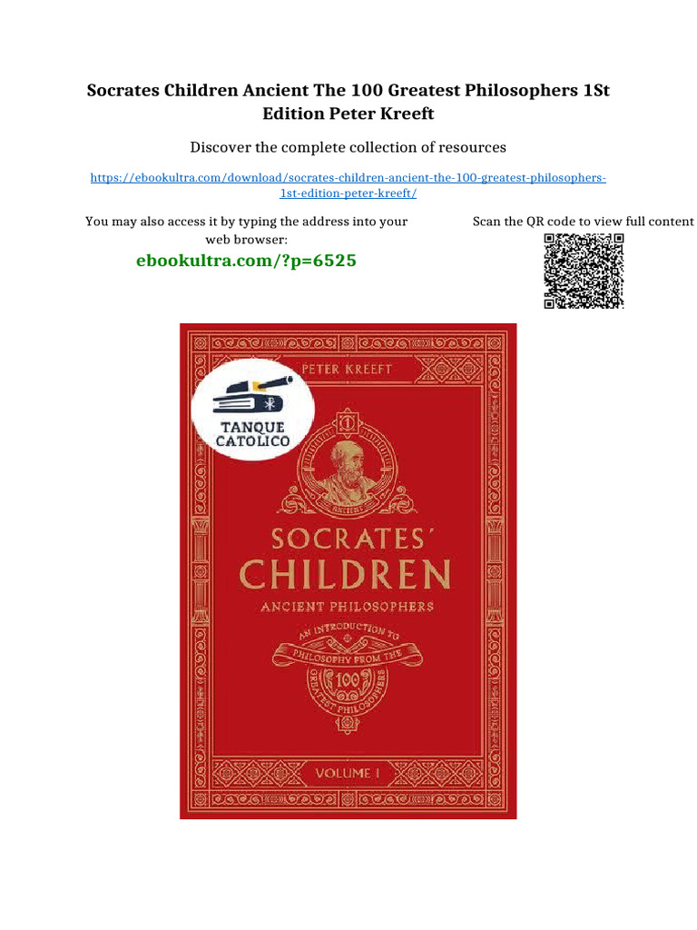 Socrates Children Ancient The 100 Greatest Philosophers 1st Edition ...