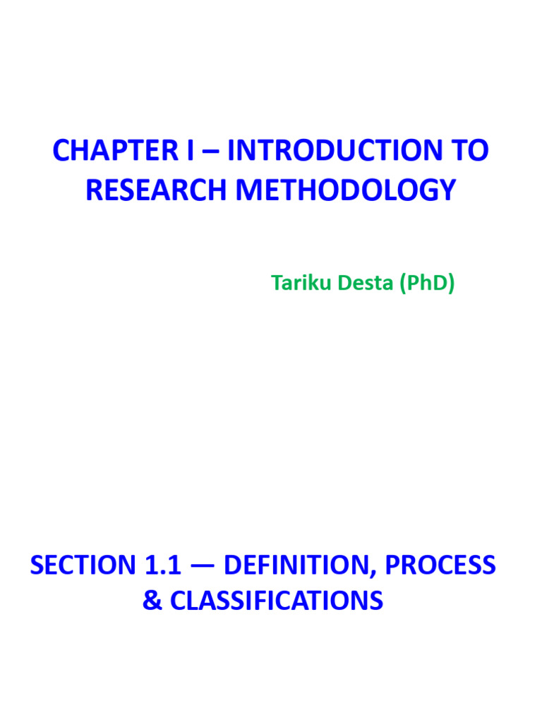 Chap 1 - INTRODUCTION TO RESEARCH METHODOLOGY | PDF | Statistics ...
