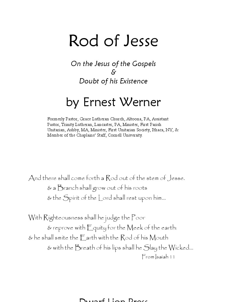 The Rod of Jesse: Examining Jesus' Humanity | PDF | Gospel Of John ...