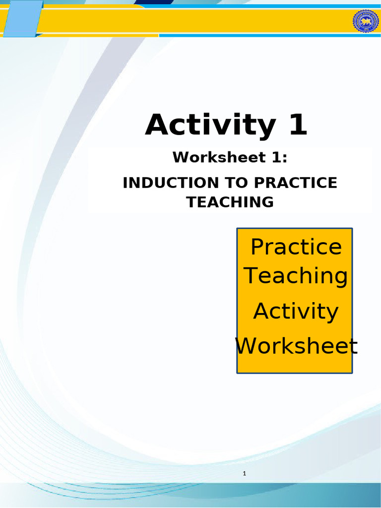 2025 PT Worksheet 1 Introduction To Practice Teaching | PDF | Teachers
