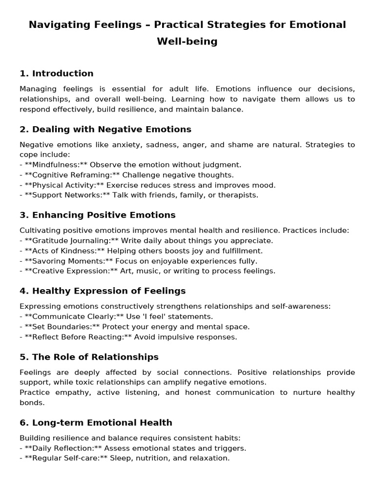 Navigating Feelings | PDF