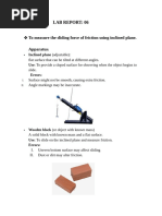 Toy Car Ramp Friction Experiment | PDF | Friction | Force