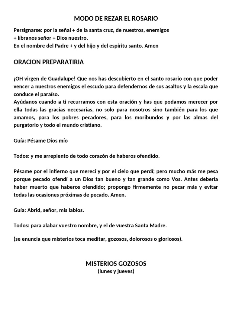 MODO DE REZAR EL ROSARIO Ey | PDF | María, madre de Jesús | Oración
