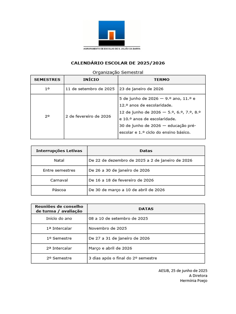 CalendarioEscolar2025 2026 | PDF
