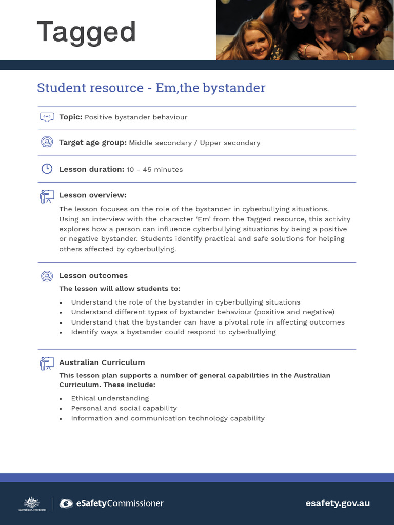 Tagged English Lesson Plan Bystander | PDF | Cyberbullying | Bullying