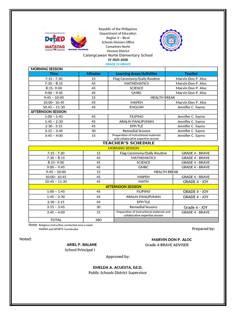 Brave Class Program 2025-2026 | PDF | Southeast Asia | Philippines