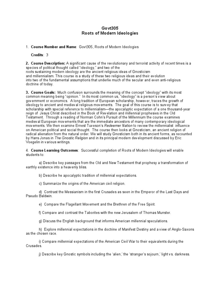 Roots of Modern Ideology | PDF | Gnosticism | Millennialism