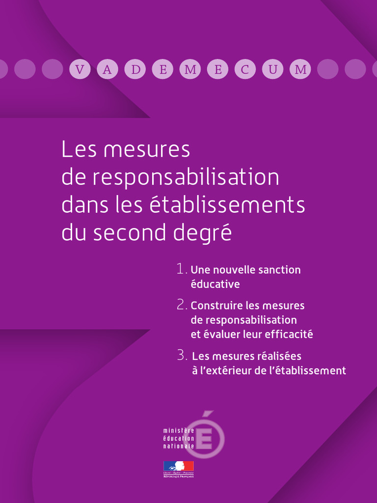 Guide Educ Nat Mesures de Responsabilisation | PDF | Sécurité | Pédagogie