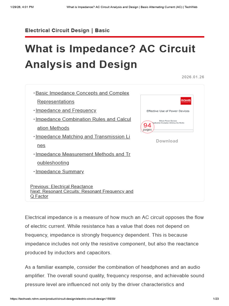 What Is Impedance - AC Circuit Analysis and Design - Basic Alternating ...