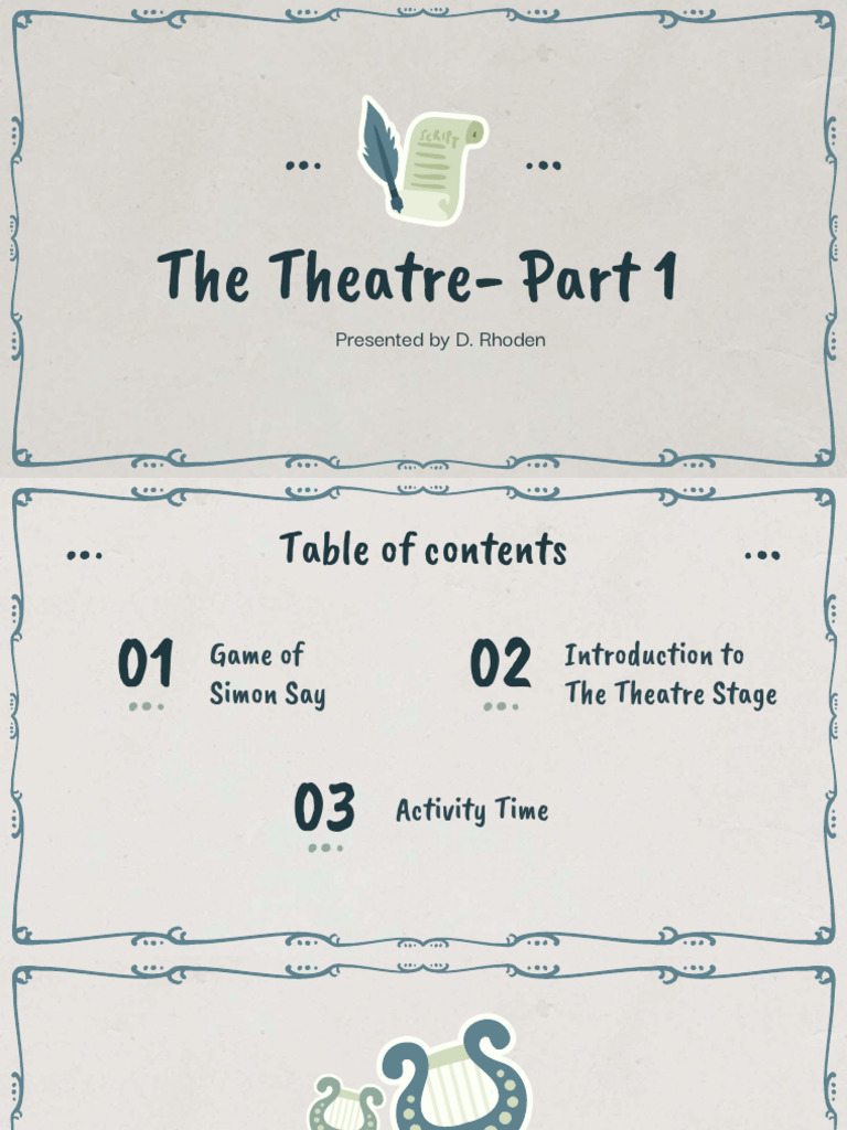 Introduction To The Theatre Stage (Part 1) - Lesson 3 | PDF | Theatre ...