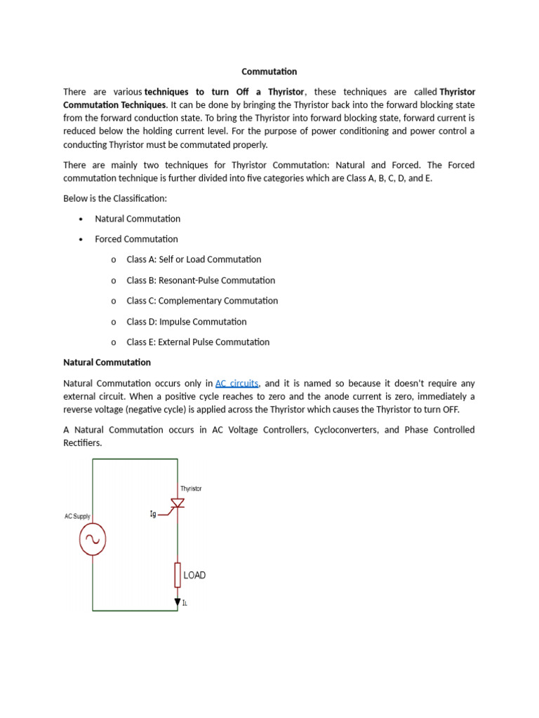 Commutation Explanation | PDF | Capacitor | Inductor