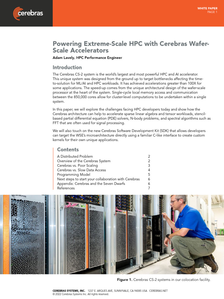 Powering Extreme Scale HPC With Cerebras | PDF | Supercomputer ...