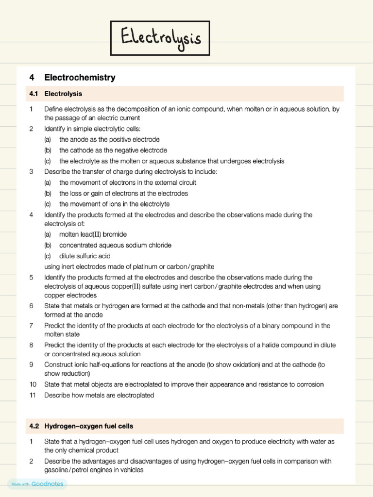 Electrolysis 5070 | PDF