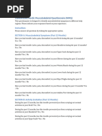 Standardized Nordic MSK Questionnaire | PDF | Musculoskeletal System