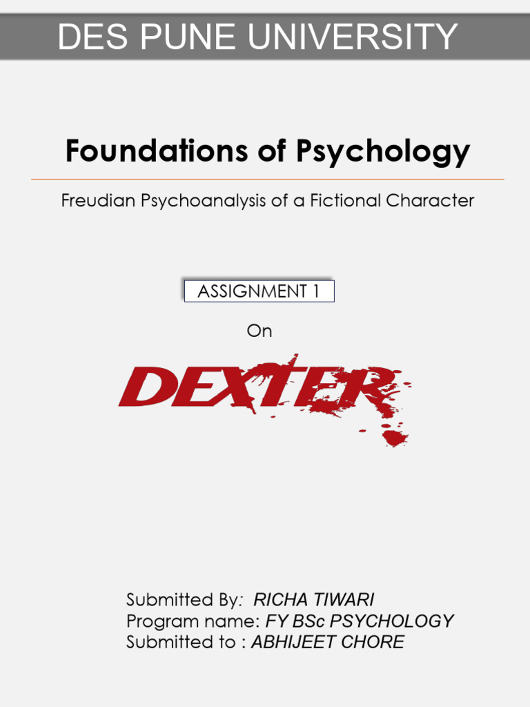 DEX Psychanalysis | PDF | Dexter Morgan | Psychology
