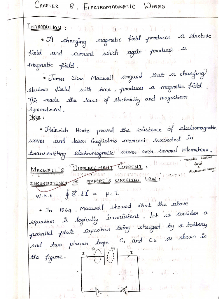 Electromagnetic Waves Notes 25-26 | PDF