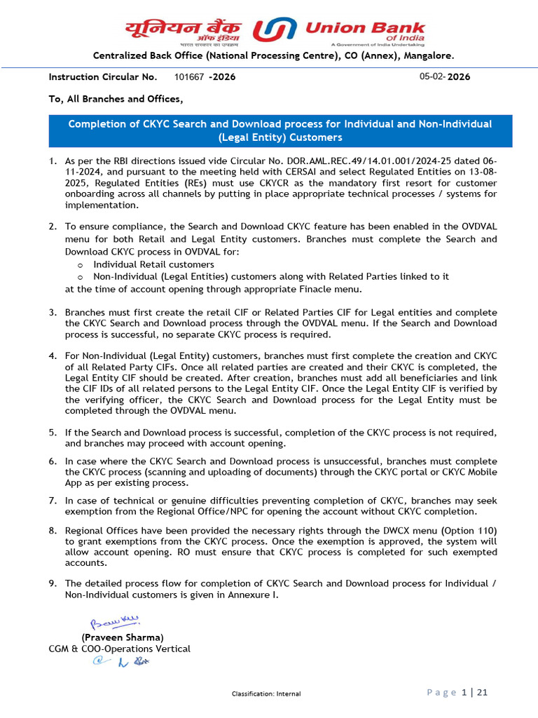 101667-2026-Completion of CKYC Search and Download Process For ...