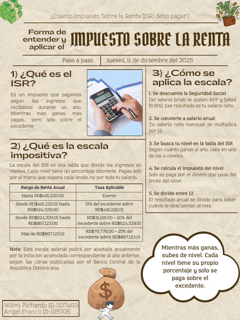 ISR Wilmi Santana y Angel Franco | PDF | Impuesto sobre la renta | Salario