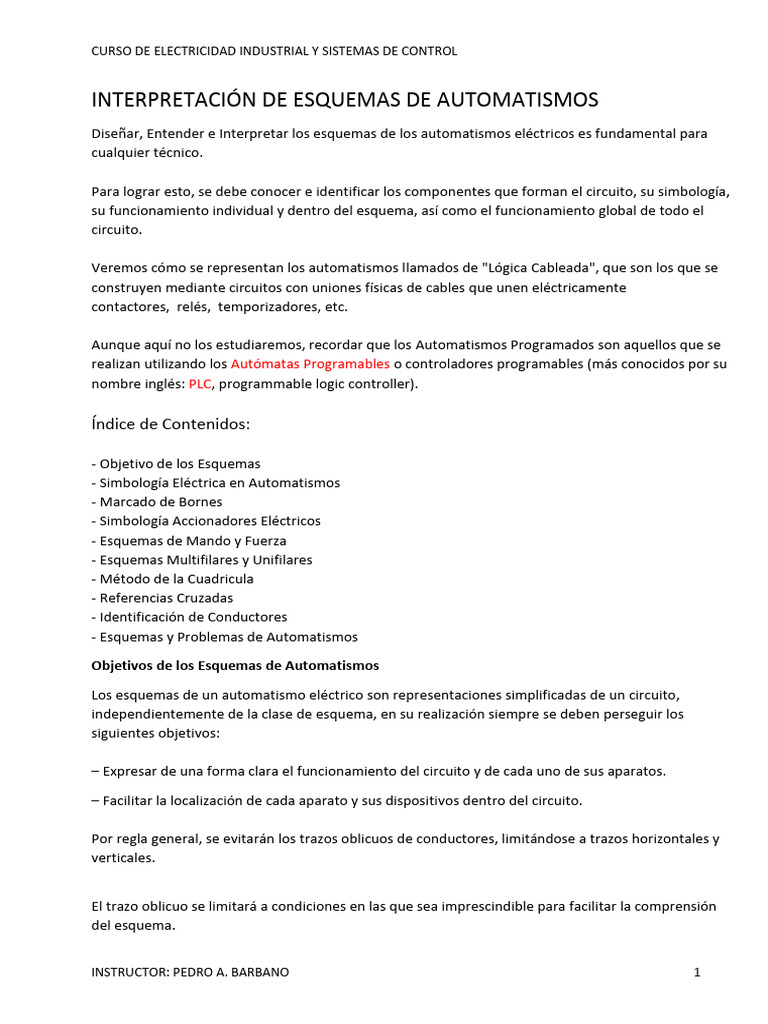 Interpretación de Planos de Control y Potencia y Montajes de Ejemplo ...