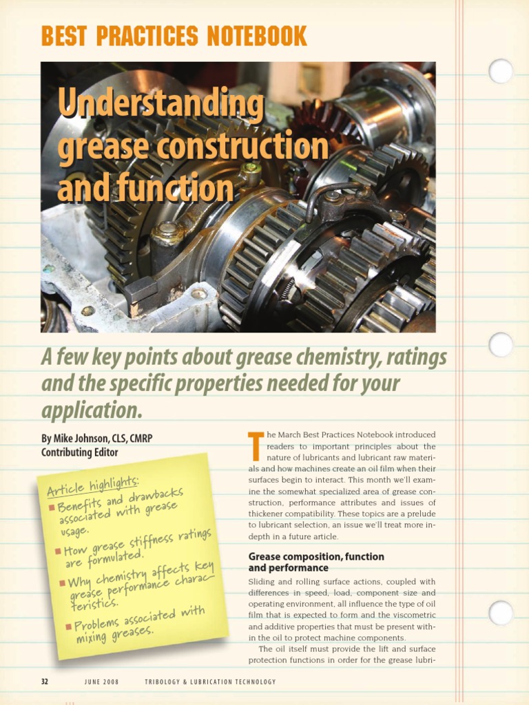 Best Practice 6.grease Construction and Function | PDF | Soap | Lubricant